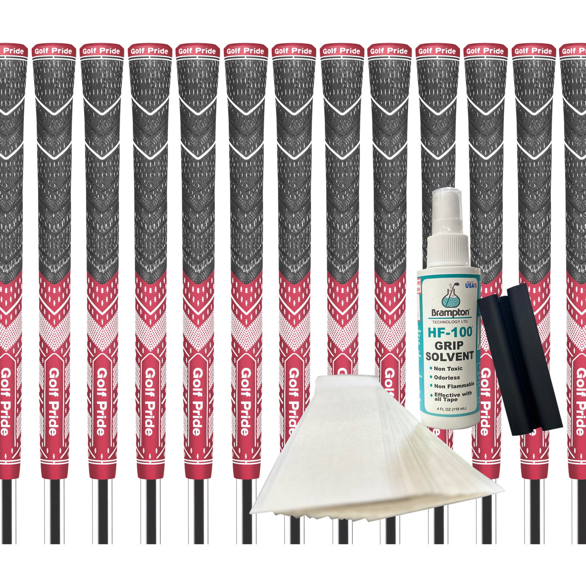 Golf Pride MCC Plus4 Teams Standard Grip (Dark Red/White) - 13pcs + Go ...